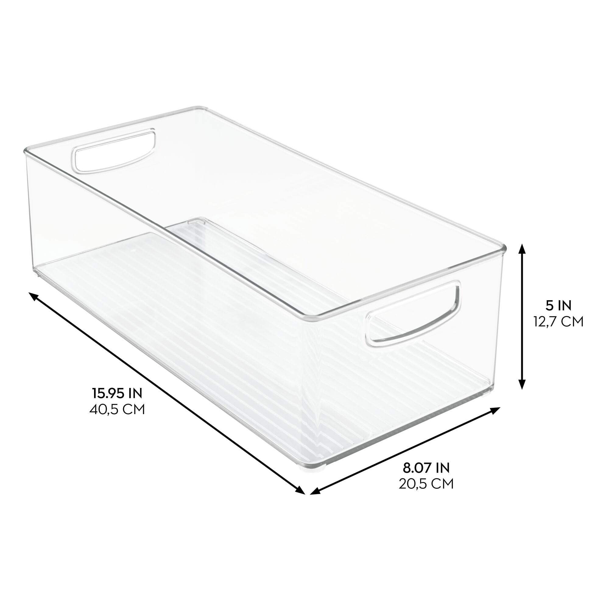 iDesign Recycled Plastic Stackable Storage Bin for - Linus Collection - Clear