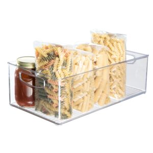 idesign recycled plastic stackable storage bin for - linus collection - clear