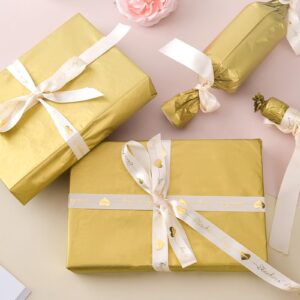 Hlonon 180 Sheets Gold Tissue Paper for Gift Bags - 10 x 14 Inches Recyclable Gold Wrapping Tissue Packaging Paper Bulk for Weddings Birthday DIY Project Christmas Gift Wrapping Crafts Decor