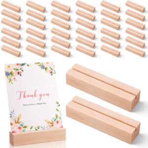 briwooody 36 pieces place card holder 4.8 x 1.2 x 1 inch, wood table number holders, wooden name card holder stands for display wooden sign holders for home decoration wedding party events