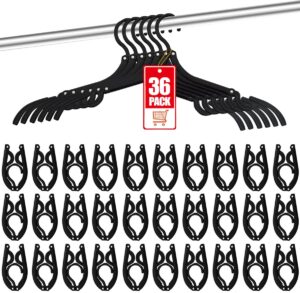 36 pcs travel hangers - cruise ship essentials portable folding clothes hangers travel accessories foldable clothes drying rack for travel (black)