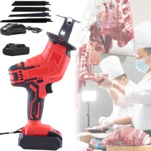 generic electric meat and bone saw electric commercial home butchers saw, electric reciprocating saws,hacksaw handheld cordless tools for cutting meat/bones(1battery+4sawtooth)