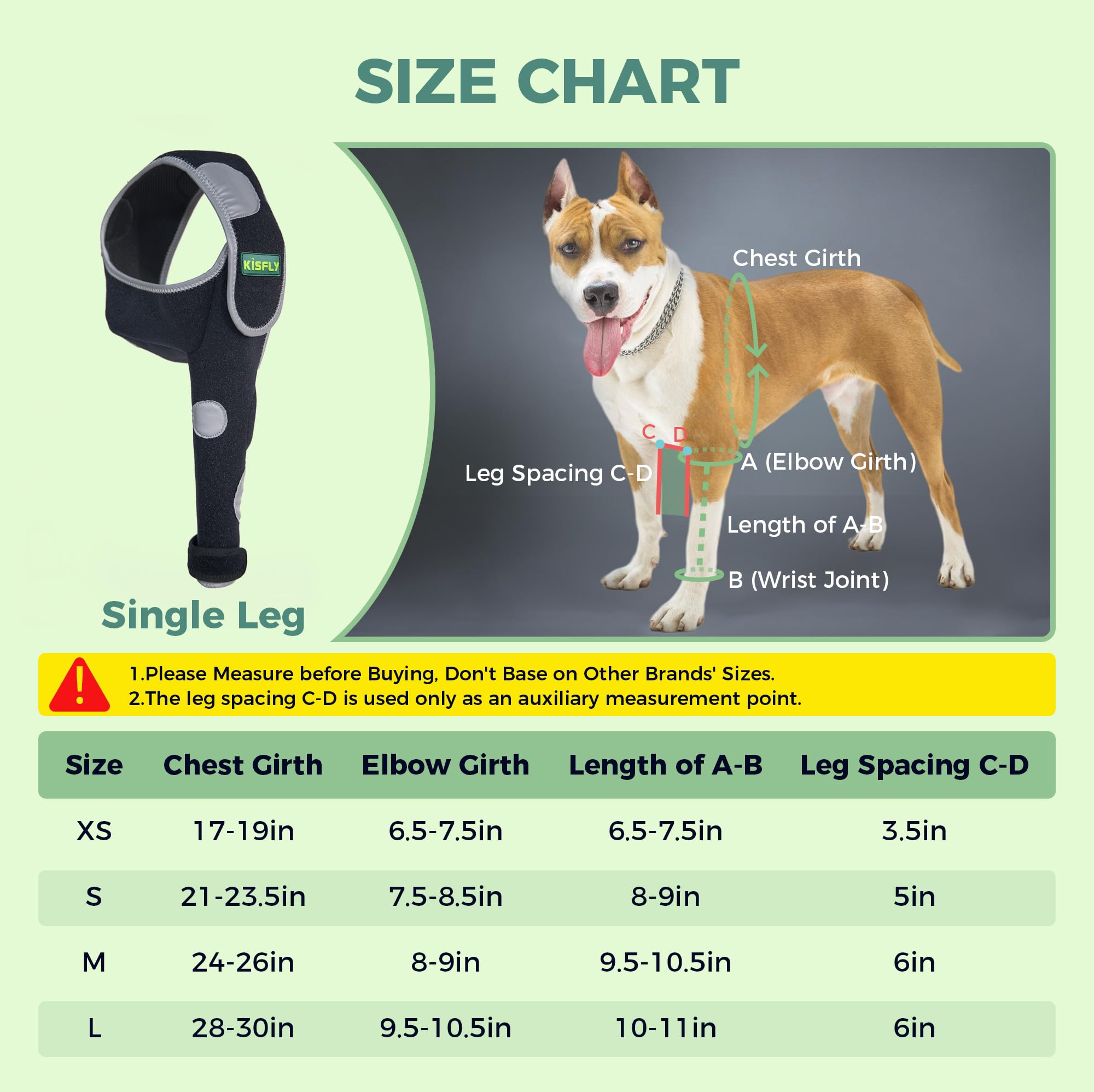 KISFLY Dog Elbow Brace Prevents Elbow Hygroma, Elbow Calluses, Arthritis, Dysplasia and Pressure Sores, with Reflective Material Makes Night Activities Safer- Right Leg L