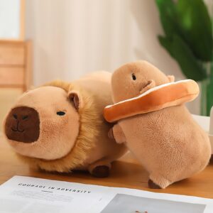 Ditucu Cute Capybara Plush Pillow with Wearable Toast Headgear Bread Capibara Stuffed Animals Plushies Toys Gifts 9.8 inch