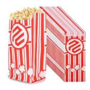 300 pcs paper popcorn bags 1oz - bulk pack compact red & white striped snack bags for schools, medium events | food containers for kernels, nuts, individual servings, concessions