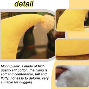 XiRiDa Moon Pillow Plush Stuffed Moon Shaped Toy Throw Cushion for Kids, 15.7"×7.8"