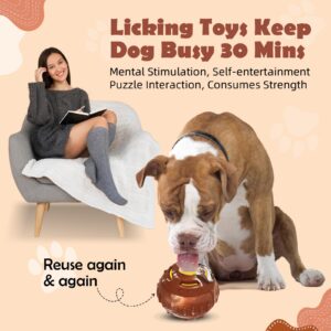 Dog Distraction Toy - Dog Toys to Keep Them Busy to Reduce Anxiety, Medium Chew Toy Ball Treat Dispenser with Freezable Fillable Treats Tray Mold for Aggressive Chewer, 4-IN-1 Mentally Stimulating Toy