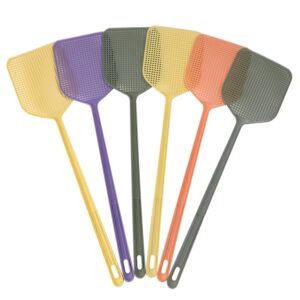 morandi color 6 pack fly swatters heavy duty, strong flexible manual swat set pest control, fly swatter for indoor and outdoor