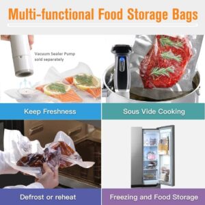 Vacuum Seal Bags for Food, Reusable Freezer Vacuum Storage Bags, Vacuum Food Saver Bags for Vacuum Sealer Hand held | Enhanced Air Valve, Easy Vacuum, Less Waste, Keep Fresh (20pcs pack)