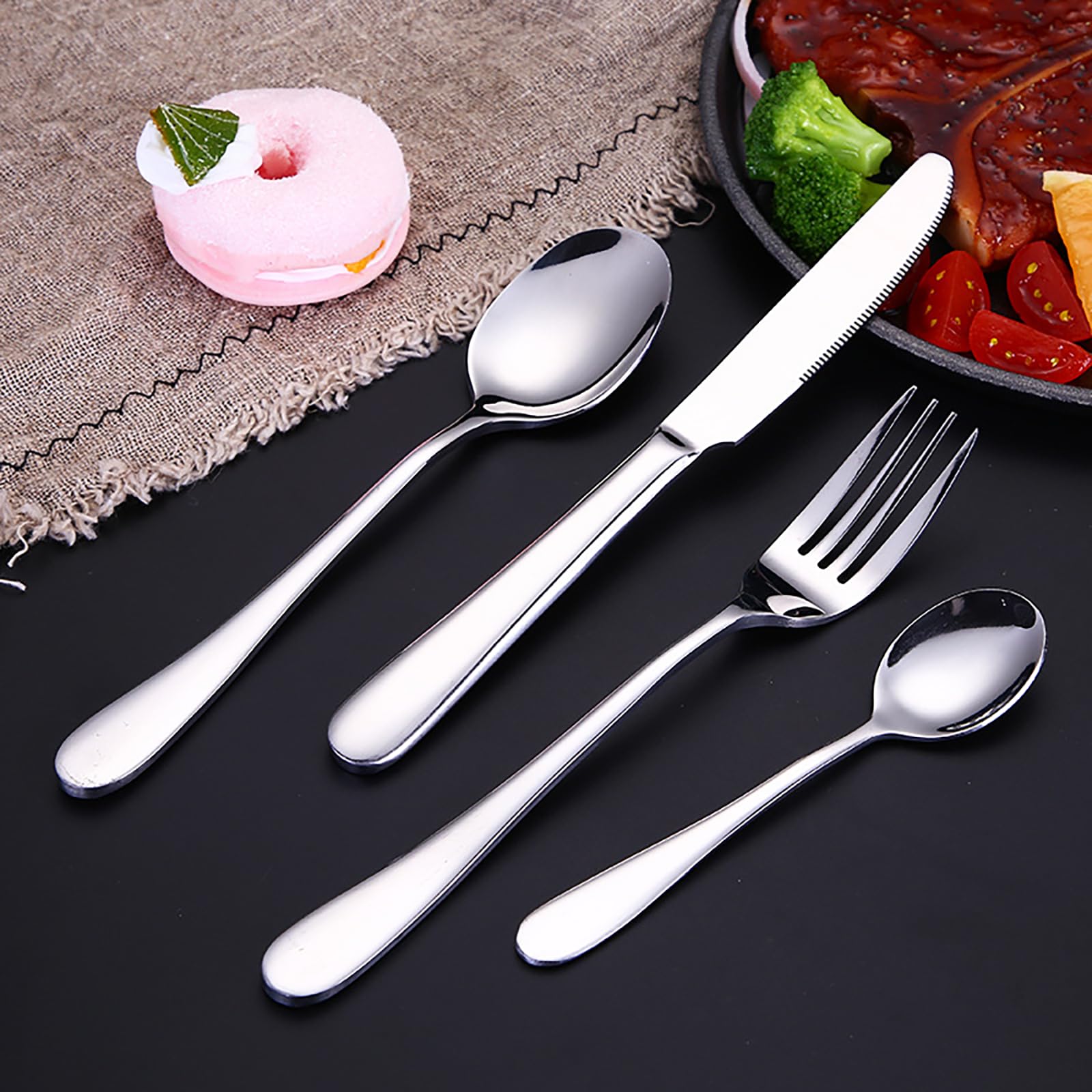 Silverware set for 4,20 Piece Heavy duty Stainless Steel Flatware Set,Mirror Polished Cutlery Set,Perfect for Family Gatherings,Weddings.Dinner Fork Knife Spoon Eating Tableware Set for Home