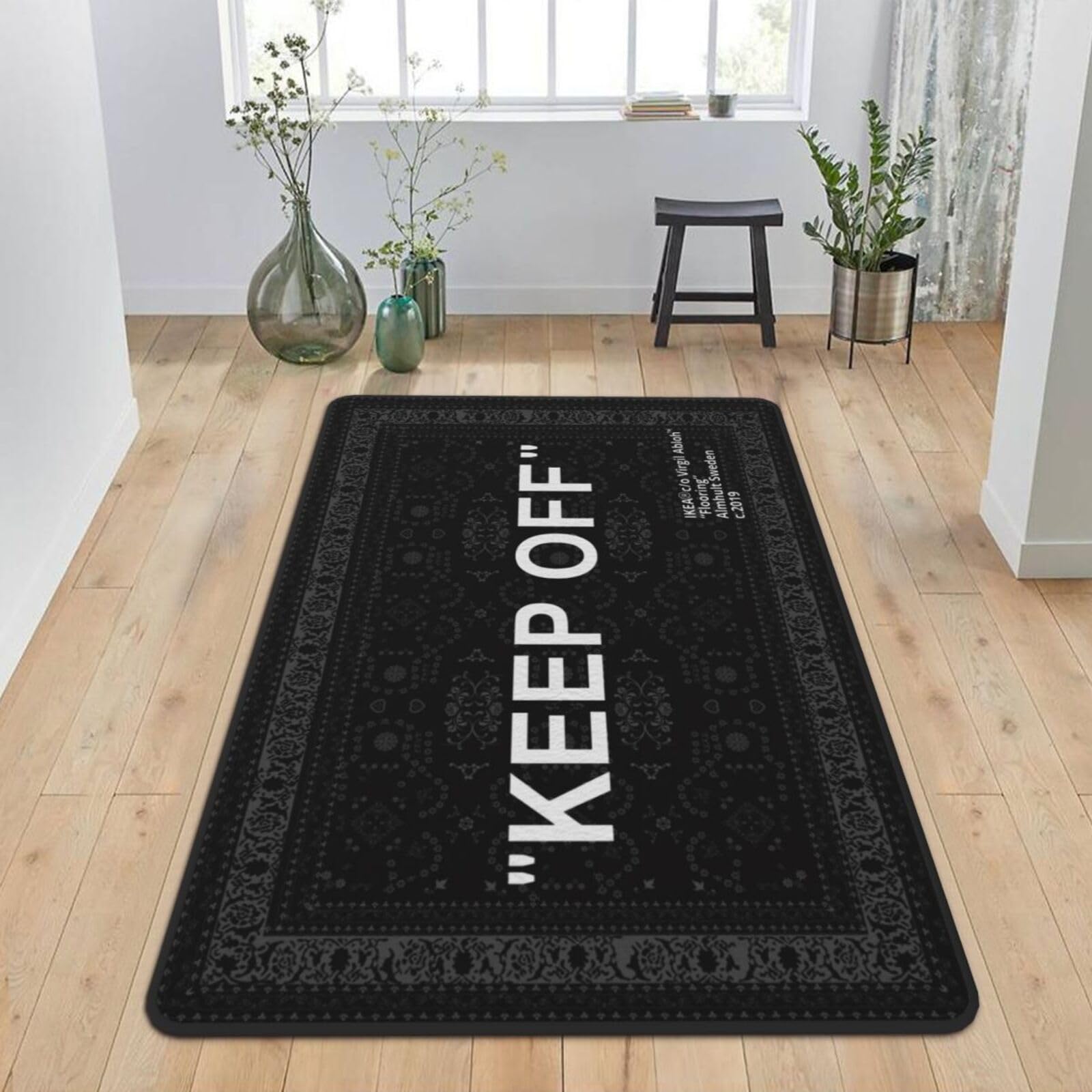 WRQLBGBB Keep Off Area Rug Modern Large Pop Carpet Non-Slip Floor Mat for Living Room Bedroom Wood Floor Playroom Home Cozy Art Deco Rug 5' x 7', Heihua-2