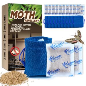 10 pack natural moth repellent for clothes indoor use, alternative moth balls moth traps for clothes, peppermint and thyme essential oils effectively keep moths away from closet drawers woolen silk