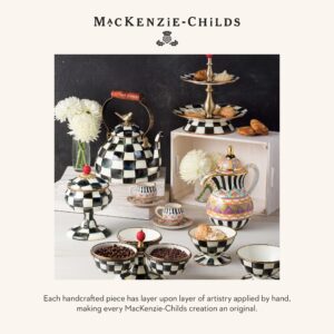 MACKENZIE-CHILDS Espresso Spoon Set, Cute Coffee Spoons and Teaspoons, Set of 4, Black-and-White Courtly