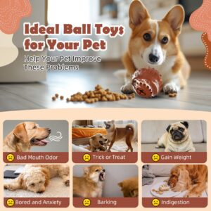 Dog Distraction Toy - Dog Toys to Keep Them Busy to Reduce Anxiety, Medium Chew Toy Ball Treat Dispenser with Freezable Fillable Treats Tray Mold for Aggressive Chewer, 4-IN-1 Mentally Stimulating Toy