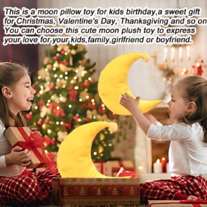 XiRiDa Moon Pillow Plush Stuffed Moon Shaped Toy Throw Cushion for Kids, 15.7"×7.8"