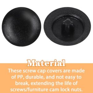 300Pcs Screw Covers Caps,Self Tapping Plastic Screw Caps,Snap-on Caps for Cross Screw Decorative Caps,Black (Without Screws)