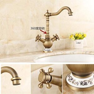 Generic Antique Bronze Finish 360 Degree Swivel Brass Faucet Bathroom Basin Sink Mixer Bath& Kitchen Taps Faucet