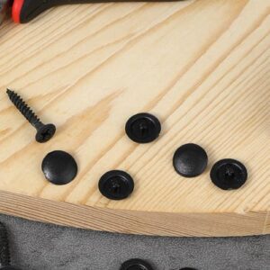 300Pcs Screw Covers Caps,Self Tapping Plastic Screw Caps,Snap-on Caps for Cross Screw Decorative Caps,Black (Without Screws)