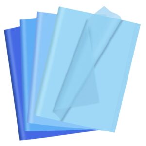 tissue paper for gift bgas- 200 sheets 4 blue colors, gift wrapping craft papers bulk for diy artworks flower halloween christmas decoration, 10 x 14 inches