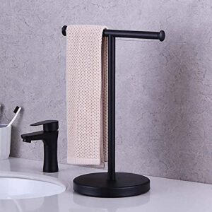 Generic Bathroom Shelves Towel Rail Movable Free-Standing Hand Towel Holder, Standing Tree Rack, 304 Stainless Steel Black Bath Towel Stand Bathroom Towel Hanger Rack for Bathroom Kitchen (Color : B