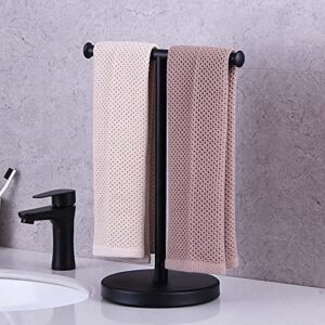 Generic Bathroom Shelves Towel Rail Movable Free-Standing Hand Towel Holder, Standing Tree Rack, 304 Stainless Steel Black Bath Towel Stand Bathroom Towel Hanger Rack for Bathroom Kitchen (Color : B