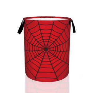 uiupro laundry hamper, spider web red laundry basket,waterproof foldable storage bin for bedroom,clothes organizer basket,toys box 16x20 inch