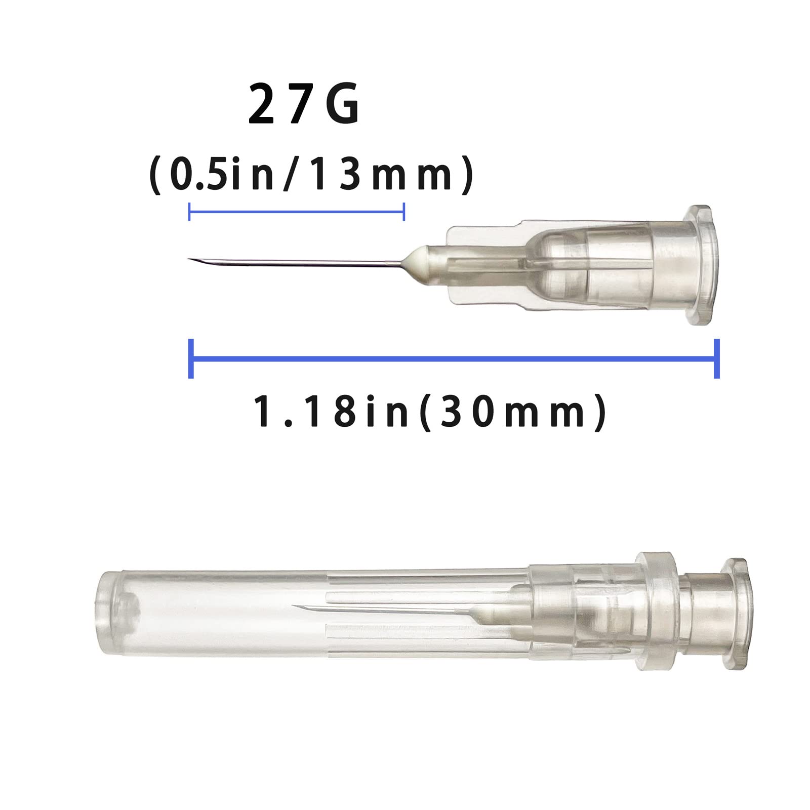 100Pack 27Ga 1/2 inch Needle Luer Lock Lab Dispensing Accessories for Measuring,Refilling Inks