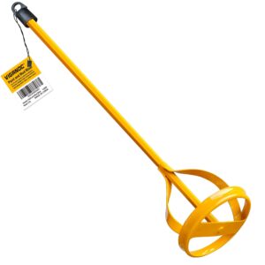 viganoc paint and mud mixers, paint stirrer for drill bits in 1 to 5 gallon drums, fits all standard drill bits, hex head non-slip, easy to clean, paint and plaster mixers stirrer tools (yellow)