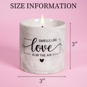 Love is in The Air Candle Anniversary Wedding Bridal Shower Engagement Valentines Day Gifts for Couple Housewarming Gifts Birthday Christmas Gifts for Friends Lavender Candle 6 Oz