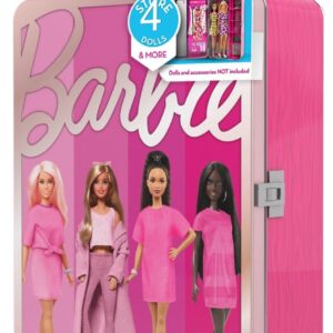 Barbie Metal Toy Storage Case Store it All - Compatible with other Dolls, for Kids Girls Ages 3 and Up, BBDS6