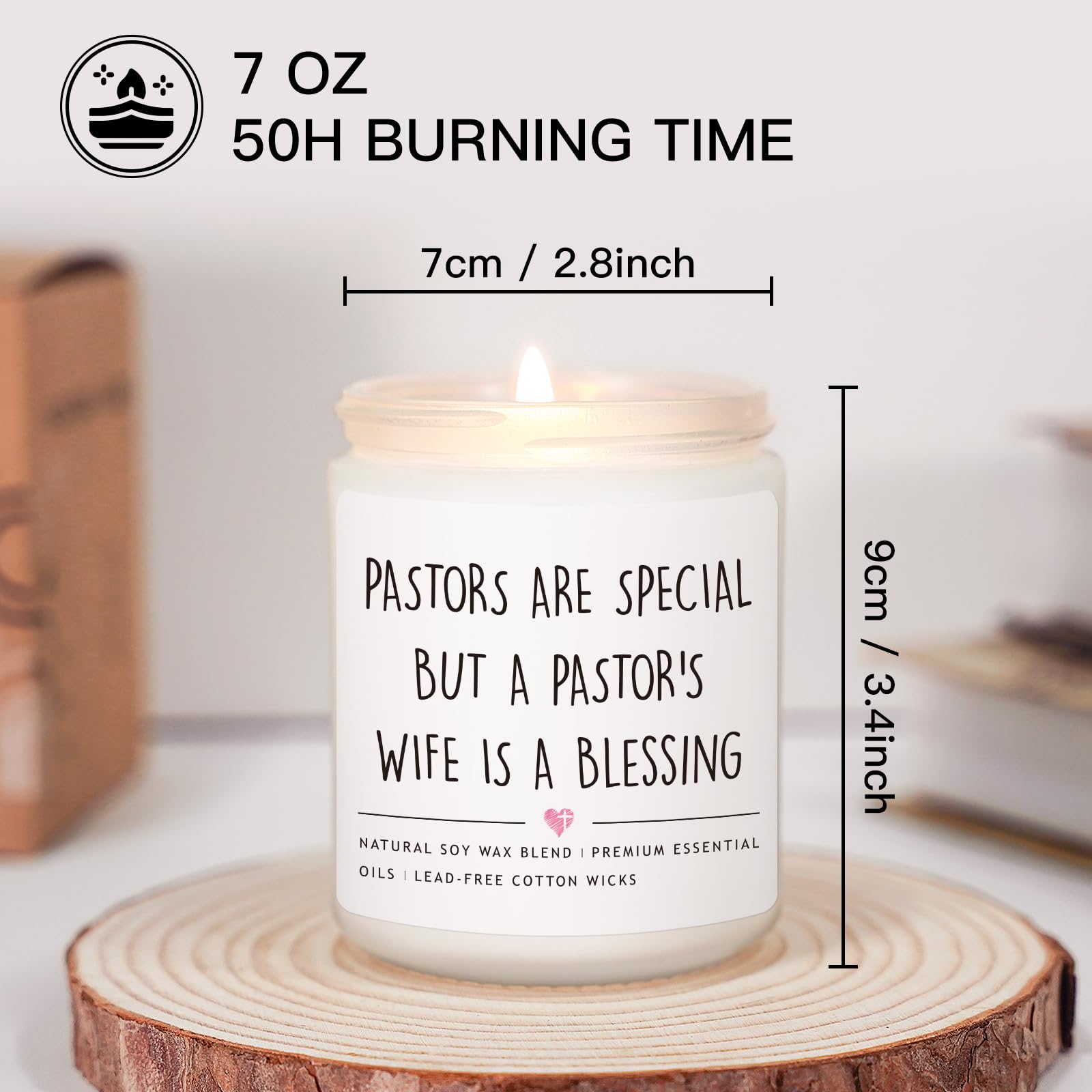 Pastor's Wife Appreciation Gifts for Women, Gifts for Pastors Wife, Unique Christmas Christian Birthday Gift for Preacher's Wife, Thank You Gift for Priest's Wife, Candle Gifts for Minister's Wife