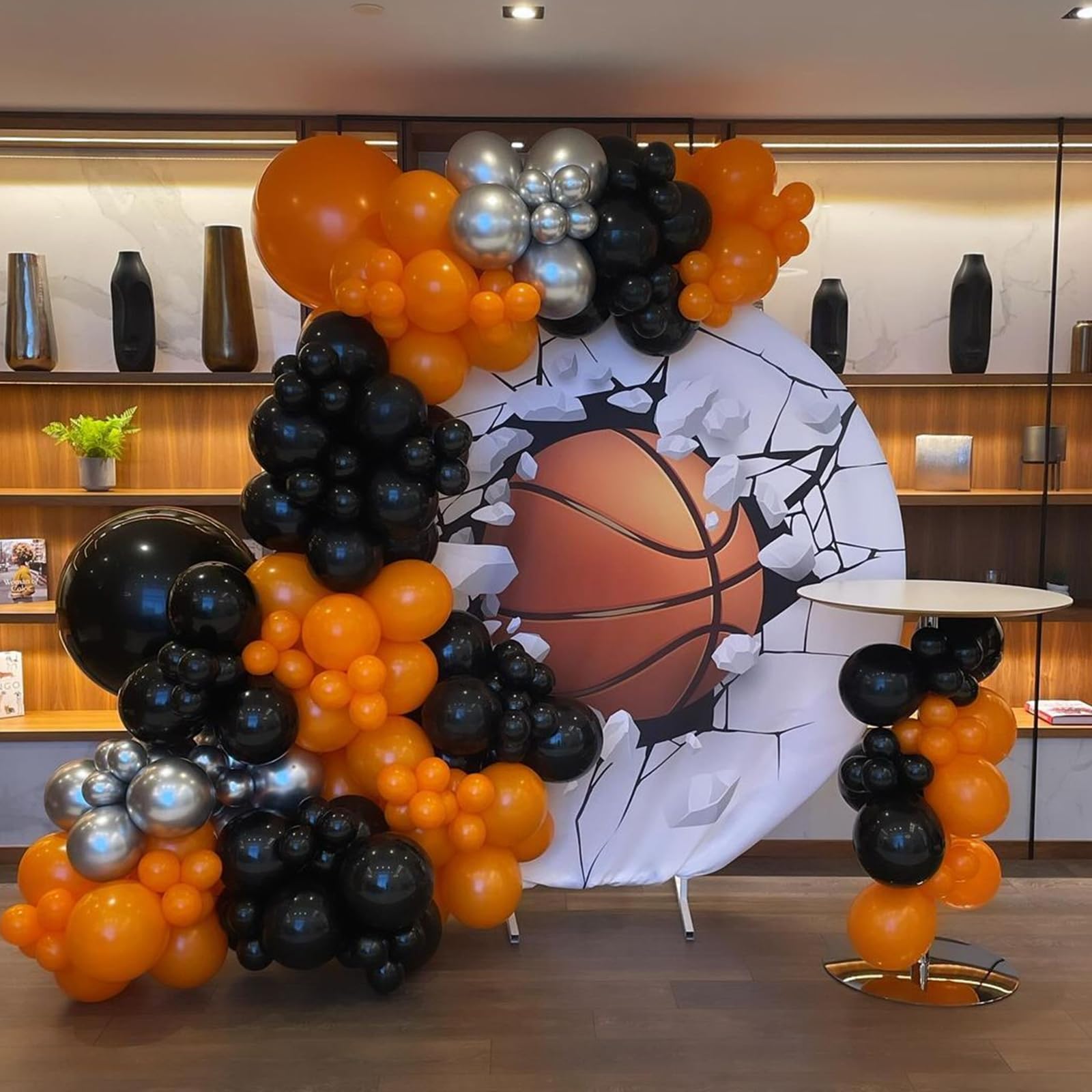 Orange and Black Balloons Arch Garland Kit, 134pcs Black Orange Halloween Balloons with Different Size for Graduation, Halloween, Harley Davidson Decorations