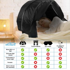 Indoor Blackout Noise Reduction Tent for Restful Sleep Portable Solution for Light Blocking and Noise Reduction Earplugs and Earmuffs Alternatives Sleep Improvement