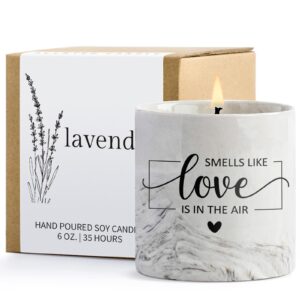 love is in the air candle anniversary wedding bridal shower engagement valentines day gifts for couple housewarming gifts birthday christmas gifts for friends lavender candle 6 oz