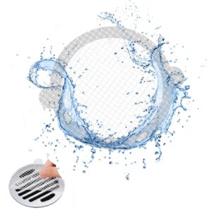 30pcs disposable shower drain cover hair catcher mesh stickers environmentally friendly degradable floor drain sticker effective capture human and pet hair for bathroom, laundry, bathtub, kitchen,sink