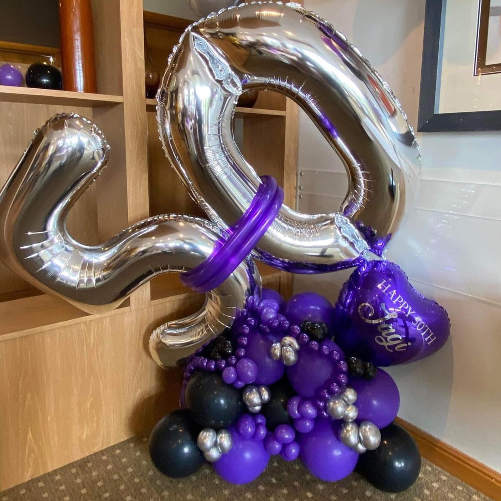 Purple and Black Balloons, 67pcs 12 Inch Purple Black Silver Latex Balloons for Girls Women Wednesday Birthday Graduation Bridal Shower Halloween Party Decorations