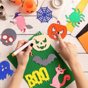 MGparty 60PCS Halloween Crafts for Kids DIY Wooden Slices Crafts Unfinished Predrilled Natural Wood for Kids Halloween Party Favors Halloween Hanging Decorations Gifts