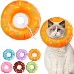 hpetppy cat cone collar soft, cat recovery collar for wound healing cute cat donut adjustable cat cones to stop licking comfortable lightweight neck elizabethan collars for cats kittens after surgery