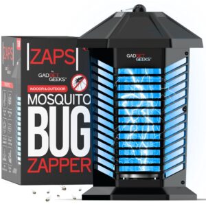 gadget geeks mosquito bug zapper outdoor & indoor electric, mosquito zapper, fly zapper trap, mosquito killer with on off switch & 15w replaceable uva bulb, 3500sq ft large range