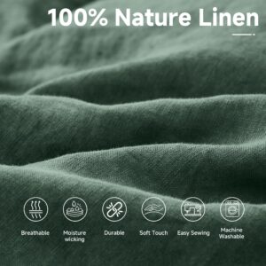 Simple&Opulence 100% Nature Pure Linen Fabric 78 Inch by the Yard, Plain Solid Color Linen Fabric for Sewing, Embroidery, Clothing, Needlework, Bag,Tablecloths, Garments Craft Accessories(Olive Green)