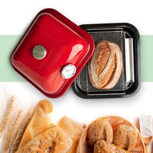 LoafNest inTune Precision Baker : 9 qt (4+5) Multipurpose Baking Dish and Cloche with Built in Oven Thermometer and Water Tray