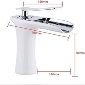 Kitchen Taps Kitchen Tap Kitchen Tap White Waterfall Basin Faucet Brass Mixer Bathroom Sink Faucets Deck Mount Bath Taps Faucet Water Sink Tap Crane