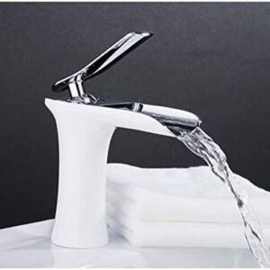 Kitchen Taps Kitchen Tap Kitchen Tap White Waterfall Basin Faucet Brass Mixer Bathroom Sink Faucets Deck Mount Bath Taps Faucet Water Sink Tap Crane