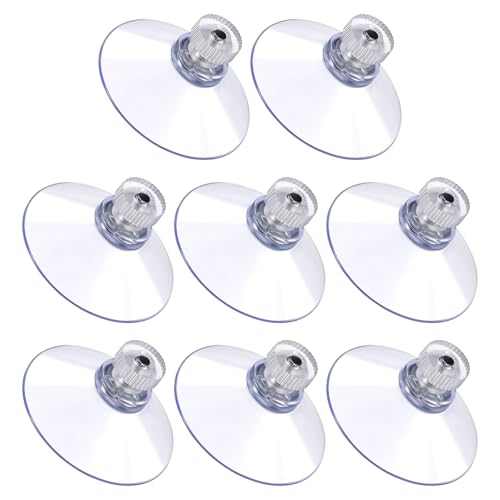 8Pcs Glass Suction Cups 41mm Small Suction Cups Clear PVC Window Suction Cups W0ithout Hook Heavy Duty Suction Cups with M4 Screw for Bathroom Wall Window Car Shade License Plates