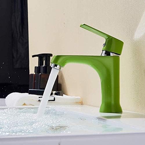 Kitchen Taps Kitchen Tap Faucet Style Home Multi-Color Bath Basin Brass Faucet Cold And Hot Water Taps Green Orange White Bathroom Mixer Hot & Cold-Orange