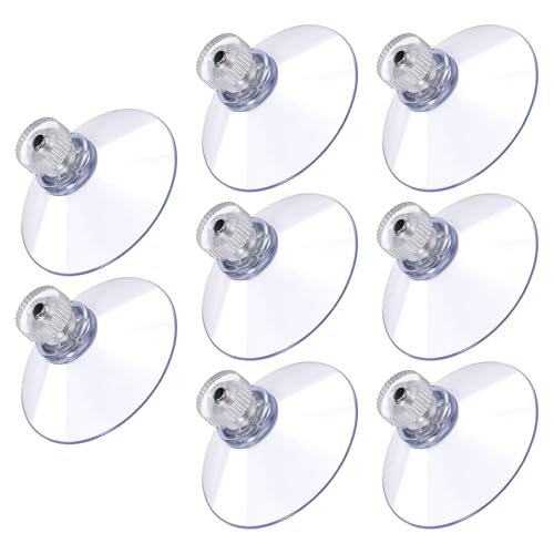 8Pcs Glass Suction Cups 41mm Small Suction Cups Clear PVC Window Suction Cups W0ithout Hook Heavy Duty Suction Cups with M4 Screw for Bathroom Wall Window Car Shade License Plates