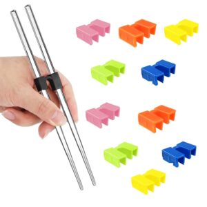 10 pcs reusable chopstick helpers training chopsticks beginners training chopsticks for adultschinese chopstick helper for adults, kids, beginner, trainers practice chinese japanese korean food