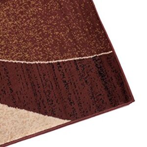 TAPISO Argos Area Rug 5x8 ft - Soft, Non-Shedding, Modern Waves, Durable Carpet for Living Room, Bedroom, Brown Beige 150x240 cm