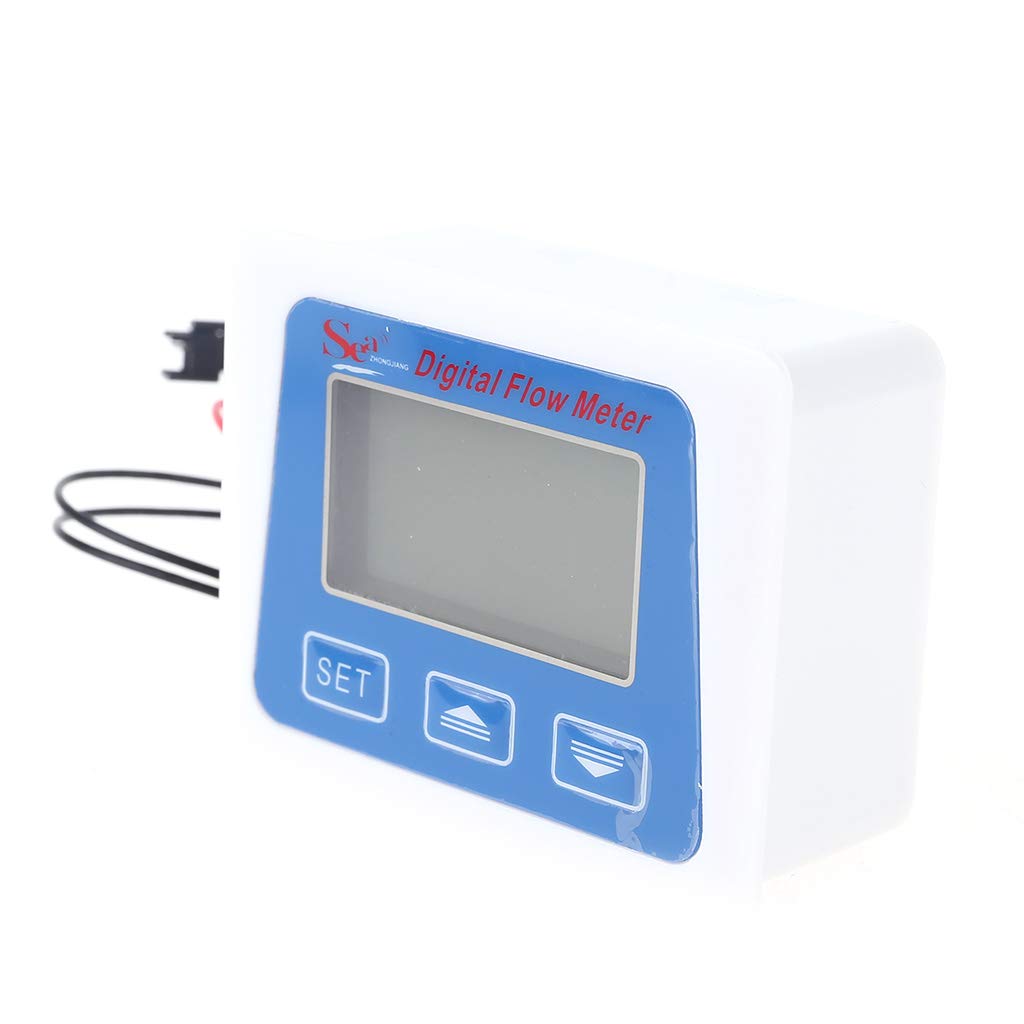 Water Flow Totalizer & Flow Rate Meter with Digital LCD Display +G1/2" Effect Liquid Water Flowmeter Sensor-1-25L