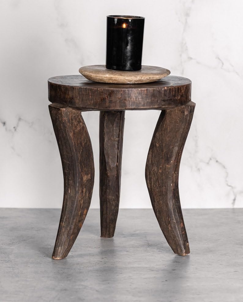 EXCELLE Carved Curved Leg Stool (G1)